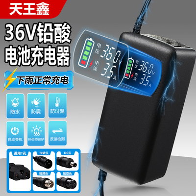 防水关机36V铅酸电池智能充电器