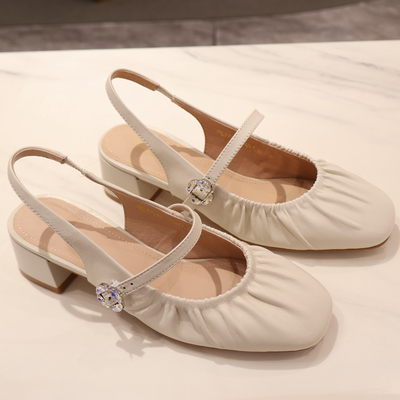 HM257130 HARSON哈森2025年夏款粗跟中跟 单鞋 商场新品