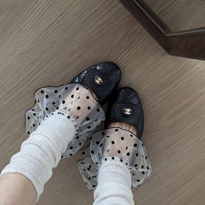 莓果新款蕾丝波点堆堆袜女薄款系