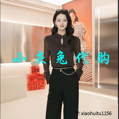 小灰兔专柜正品代购2025春新款网纱国风衬衫1301057-2A59211-001