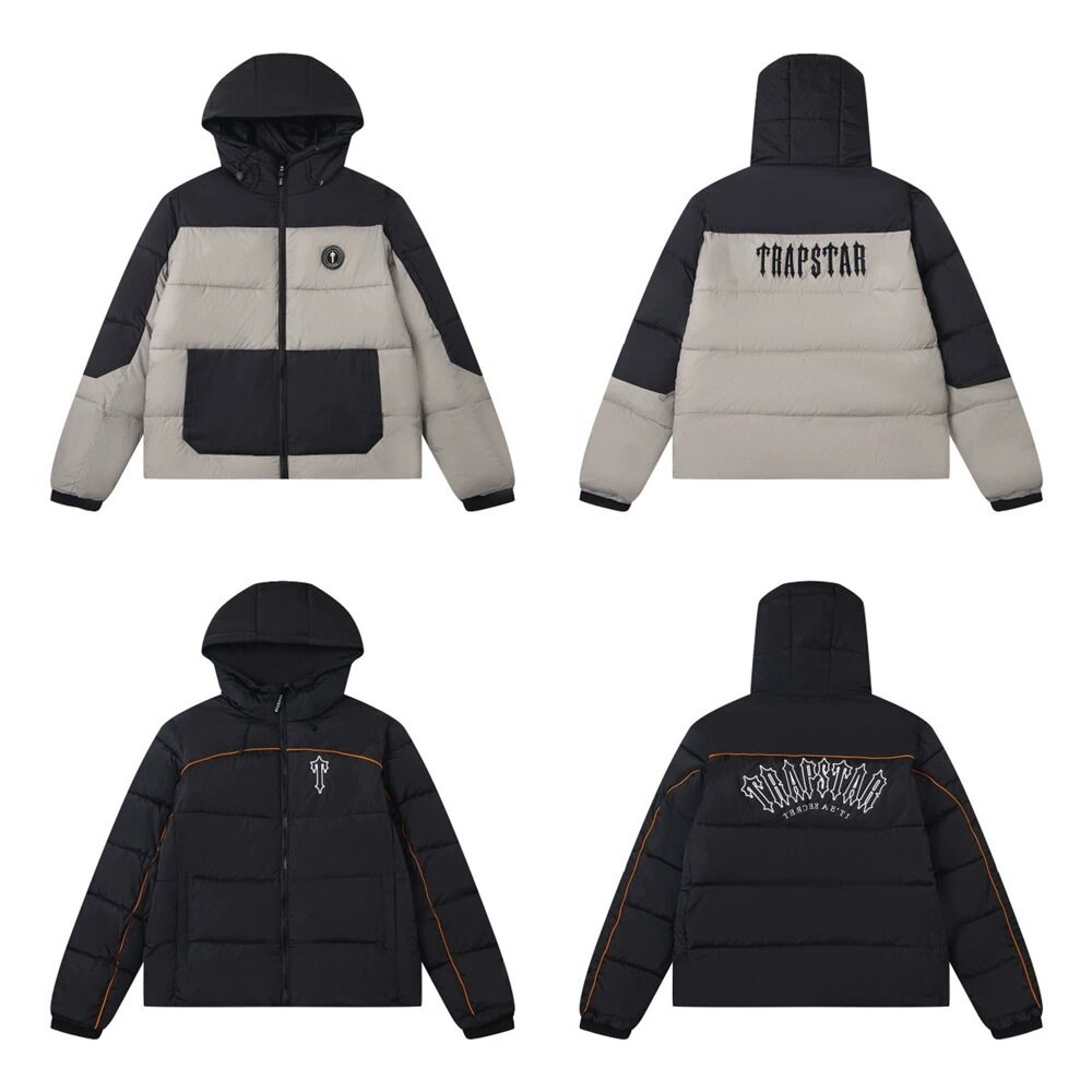 Trapstar秋冬新款重工刺绣字母美潮高街男女潮流休闲加厚连帽棉服