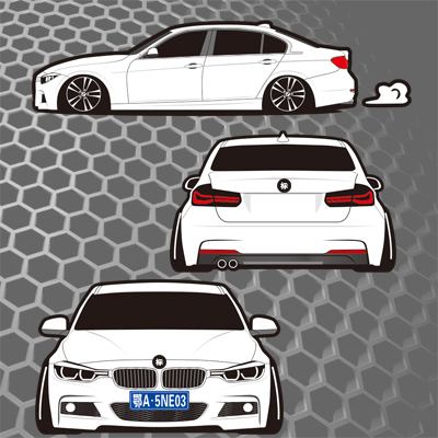 汉魂宝马3系反光改装贴纸定制