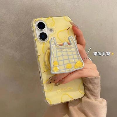 磁吸支架适用opporealmeGT5pro/neo9/6se手机壳V50/11/GT3女款8黄色梨购物袋摇摇乐Q2/5i真我x7pro新23软z4
