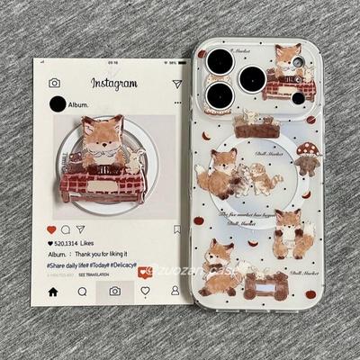 适用meizu18pro魅族21note无界版9趣味可爱小熊狐狸波点6plus/T谷歌20磁吸支架17全包X传音tecno女INFINIXHOT