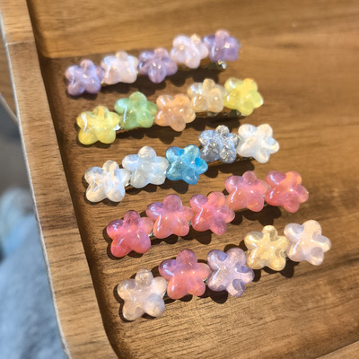 LERYAE韩国进口发饰珠光幸运星星五星花朵小花鸭嘴夹发夹边夹