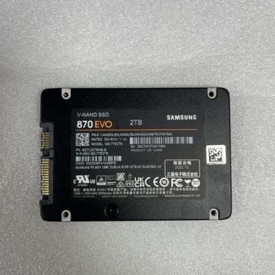 三星SSD 870 EVO 2TB SATA MZ-77E2TB 6Gbps V-NAND 固态硬盘