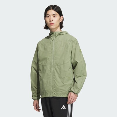 Adidas阿迪达斯2025男士梭织透气经典连帽运动夹克JZ8403