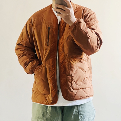 日系MT 户外山系ourdoor道袍无领多巴胺90绒内胆多袋羽绒服宽松潮