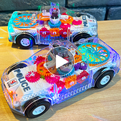 儿童电动齿轮警车玩具