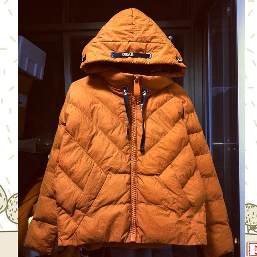休闲连帽宽松短款加厚女士春秋冬装羽绒保暖棉衣棉服袄风大衣外套