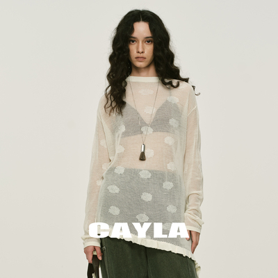 CAYLA羊毛镂空木耳边针织衫
