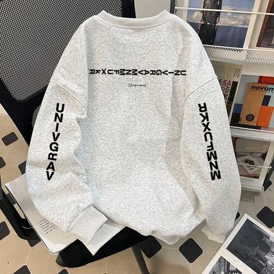 美式ins男女童圆领卫衣简约英文字母印花中大童潮牌宽松百搭上衣