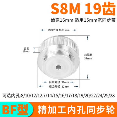 现货同步轮S8M19齿B齿宽16总厚37