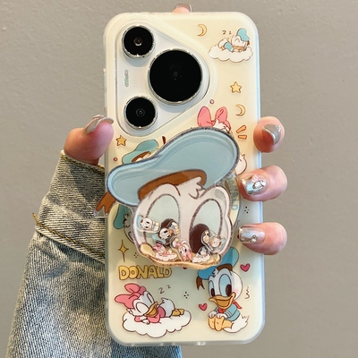 卡通鸭子摇摇乐磁吸支架适用华硕ZenFone 11手机壳传音HOT40/15pro红魔10Spro+infinx Smart8动漫Phone 3Apro