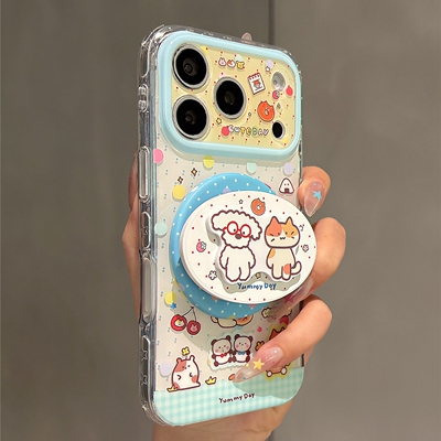 立体小狗猫咪磁吸支架适用三星S26 ultra/S24+Note20/A34/A17/S22手机壳A25/S26/A27/S21fe可爱A56/A57/53/52