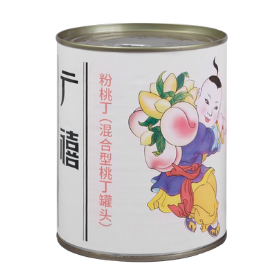 广禧粉桃丁罐头850g口感香脆