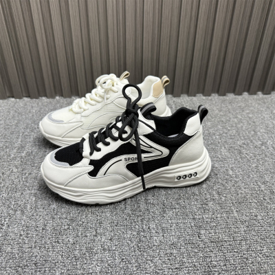 3536码处理真皮网布运动鞋女