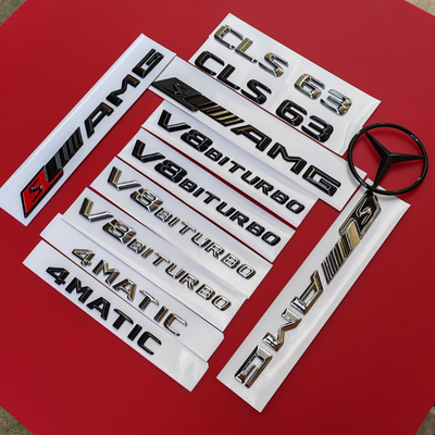 适用奔驰SAMG字标CLS63车标W218改装尾标侧标标志车标贴轮毂盖标