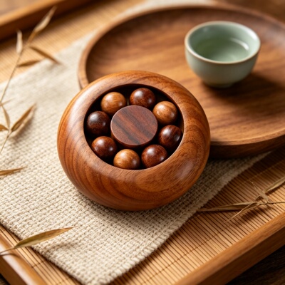 桃木雕刻时来运转文玩手把件