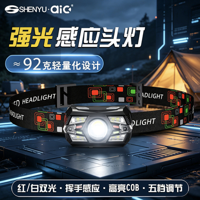 AIC迷你感应超轻强光头灯