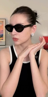 椭圆猫眼墨镜女款小脸近视太阳镜