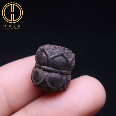 天然沉香木并蒂莲花桶珠背云隔珠散珠菩提手串手链diY文玩配饰件