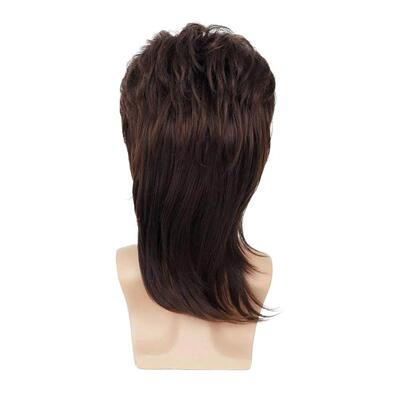 Men's mullet wig, men's wig, punk long curly hair,