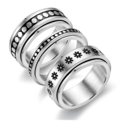 xAniety Ring Figet Spinn&e Rings FVQHorr Women Men