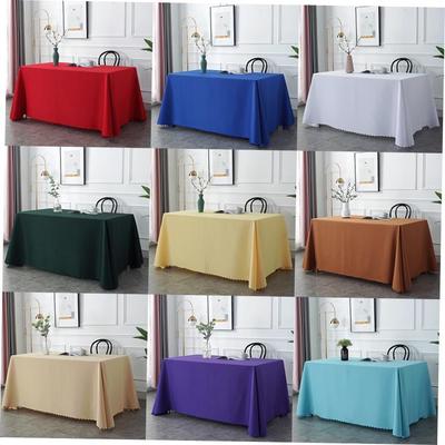 White tablecloth cloth art conference room long table