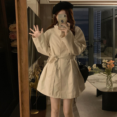 实拍韩系风衣外套女短款英伦风上衣立领尤莱特