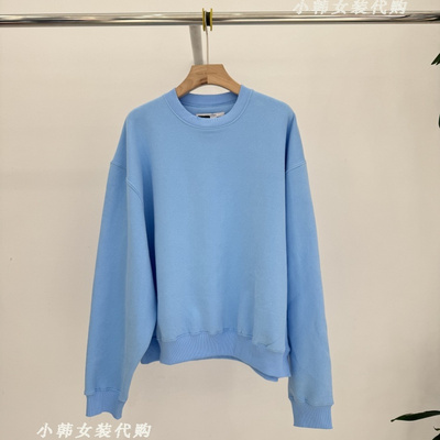 韩国进口女装addicted代购2025冬季净色百搭宽松加绒休闲卫衣