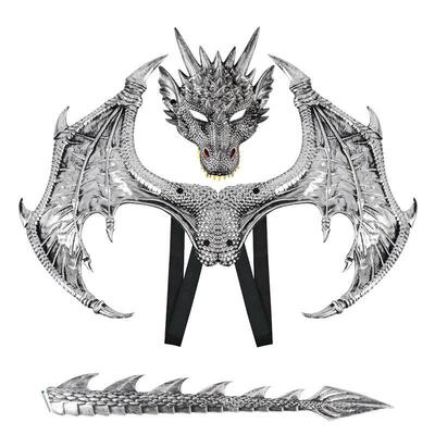 Animal Costume Dragon Cosplay Masquerade Face Mask and