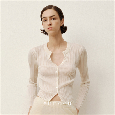 enndou100%羊绒精纺针织开衫