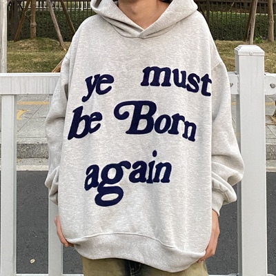 侃爷重生卫衣刺绣CPFM CHO雪花灰cleanfit风格男女款宽松休闲加绒