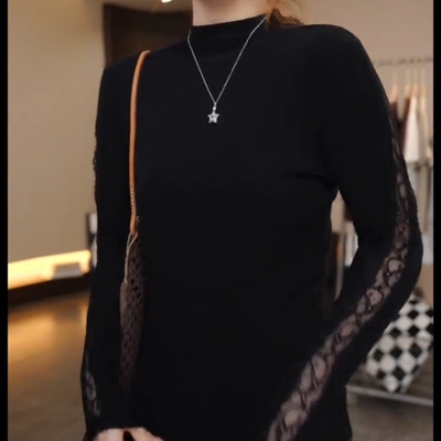 半高领立领修身显瘦打底衫女