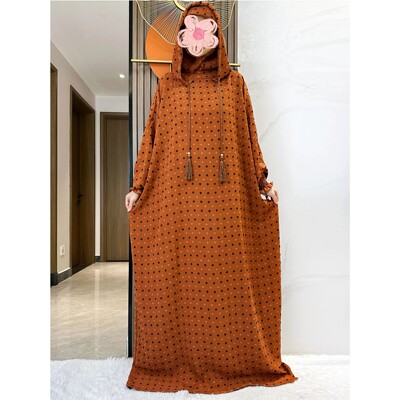 Latest Soft Cotton Double Hood Dubai Style Long Robe
