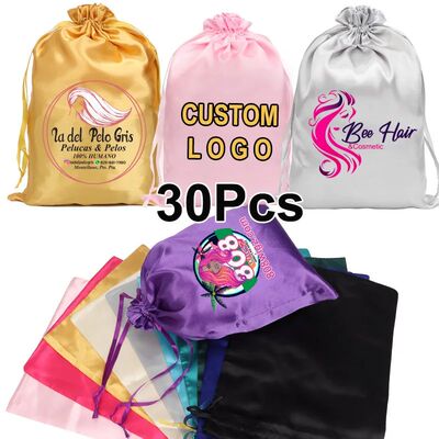 Satin Wig Storage Bag 30Pcs Hair Packaging Wig Storage Satin