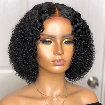 Short Afro Curly Bob Synthesis Hair Wigs With Bangs For Wome