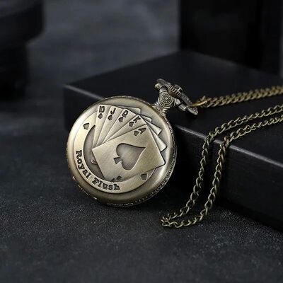 Best Gifts Luxury Quartz Pocket Watch Design Playing Card Ne