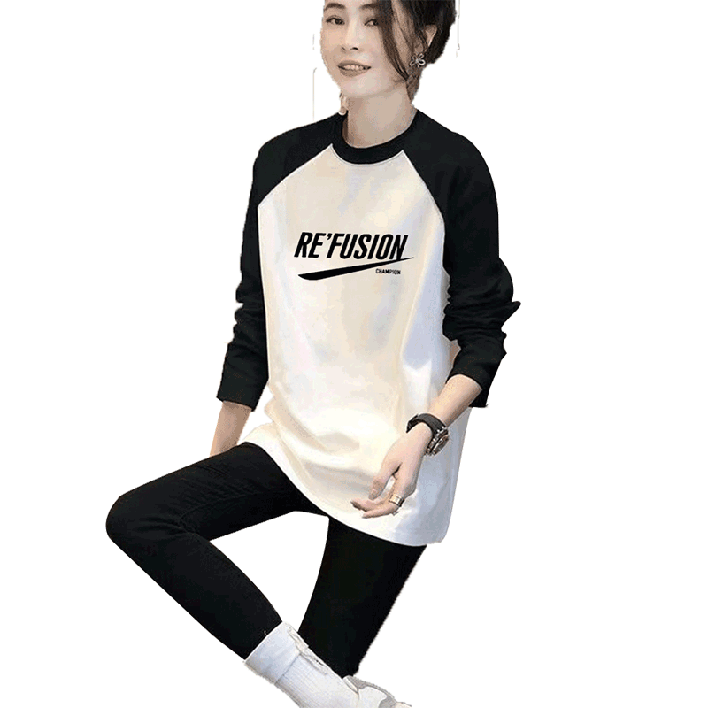 春秋季纯棉百搭打底衫长袖女