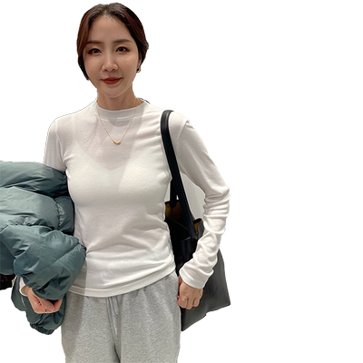 春秋冬季白色内搭打底衫女