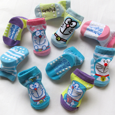 包邮萌萌哆啦a梦防滑胶底短袜