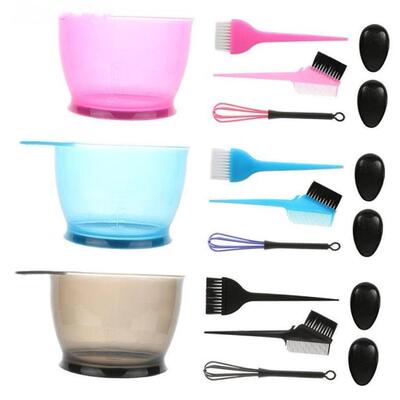 5PCS Hair Dye Color Brush Bowl Set with Ear Caps Dye Mixer H