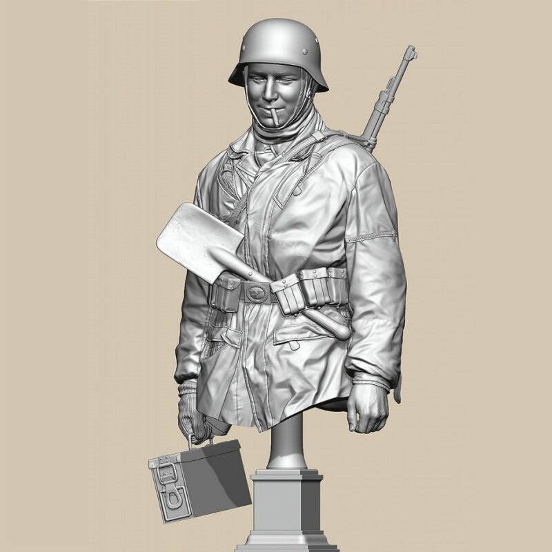 1/10二战步兵半身胸像WW2弹药运输伞兵兵人gk白模型手办摆件X45