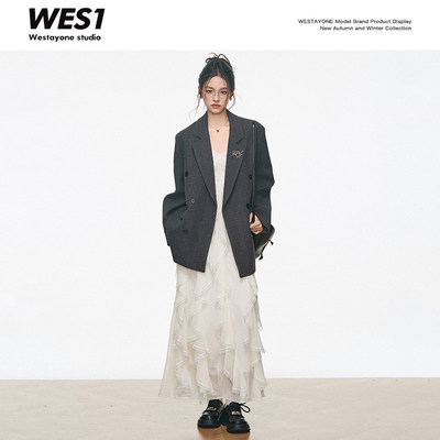 【金金专属】WESTAYONE 高级感毛呢西装外套女+设计感长裙