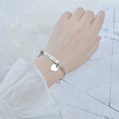 Customized bracelet Luck手链女ins小众冷淡风男女生双层爱心