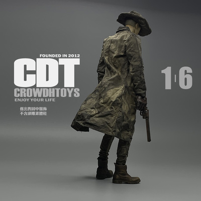 1/6 兵人 CROWDHTOYS 做旧风格 牛仔 外套 大衣—（卡其色