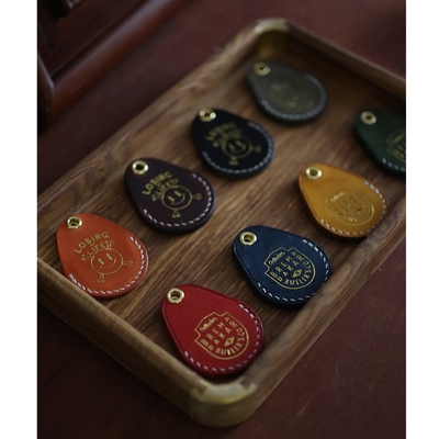 小区水滴形真皮迷你薄款门禁卡套