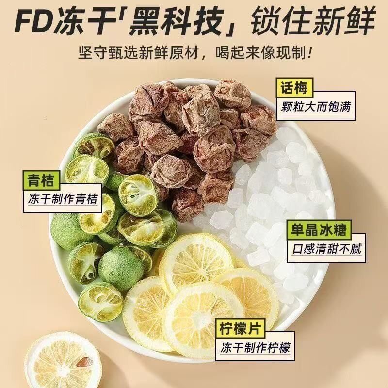 爆款话梅青桔柠檬茶水果茶花果茶包冷泡饮品泡水喝