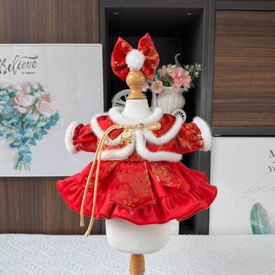 原创娃娃衣服DANI过年拜年服手工